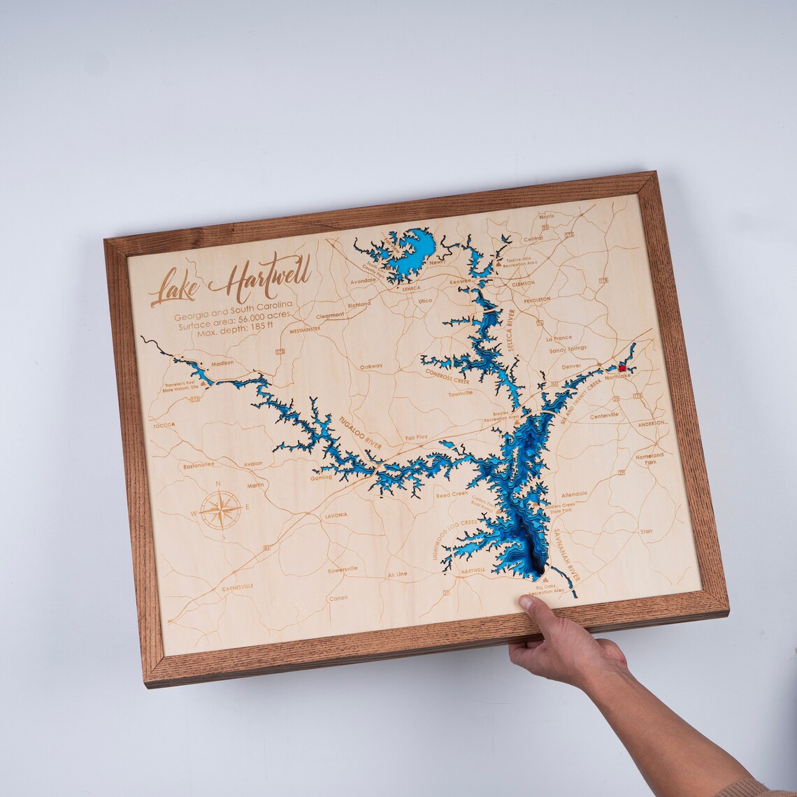 Digital File PDF, SVG - Lake Hartwell Georgia South Carolina ...