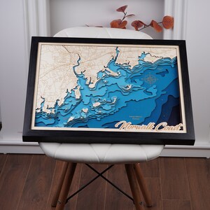 Digital File PDF, SVG - Norwalk Coast Connecticut Bathymetric Depth ...