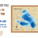 Digital File PDF, SVG - Oxbow Lake Michigan Map Bathymetric Depth ...