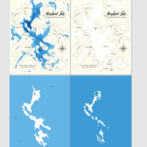 Digital File PDF, SVG - Moosehead Lake Maine Map Bathymetric Depth ...