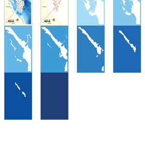 Digital File PDF, SVG - Matlacha Florida Map Bathymetric Depth Layers ...
