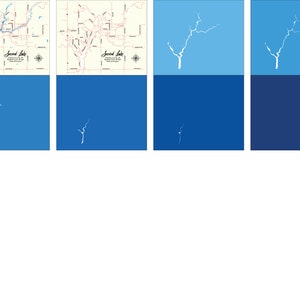 Digital File PDF, SVG - Secord Lake Gladwin Michigan Map Bathymetric ...
