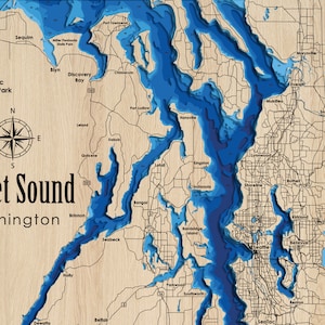 Digital File PDF, SVG - Puget Sound, Bathymetric Depth Layers SVG File ...