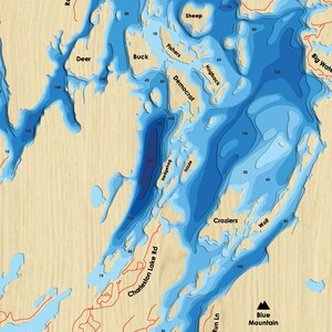 Digital File PDF, SVG - Charleston Lake Ontario Map Bathymetric Depth ...