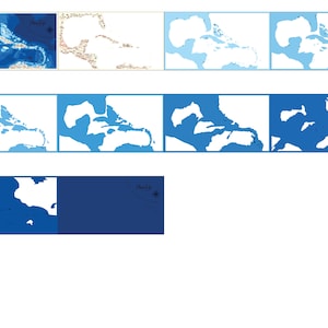 Digital File PDF, SVG - Gulf of Mexico, Caribbean Sea, Bahamas Map ...