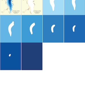 Digital File PDF, SVG Chazy Lake New York Map Bathymetric Depth Layers ...