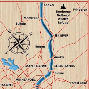 Digital File PDF, SVG - Mississippi River Upper From Minneapolis to St ...