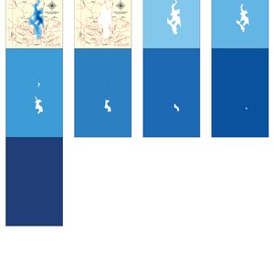 Digital File PDF, SVG - Priest Lake Idaho Map Bathymetric Depth Layers ...
