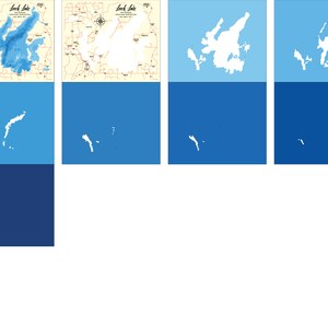 Digital File PDF, SVG - Leech Lake Cass County Minnesota , Bathymetric ...