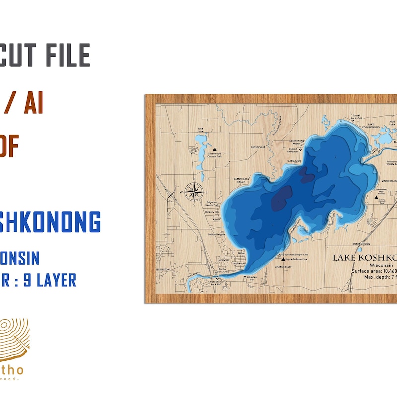 Lake Koshkonong Map - Etsy