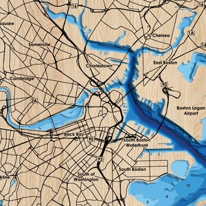 Digital File PDF, SVG - Boston Massachusetts, Bathymetric Depth Layers ...