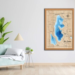 Digital File PDF, SVG Lake Goodwin, Bathymetric Depth Layers SVG File ...