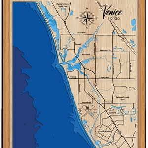 Digital File PDF, SVG - Venice Florida Bathymetric Depth Layers SVG ...