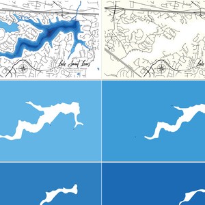 Digital File PDF, SVG - Lake Saint Louis Missouri Bathymetric Depth ...