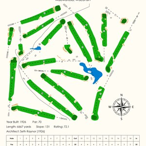 Digital File DXF, AI, SVG - Custom Golf Course Map for Laser Cut , Custom Wood Lake, River Map ...
