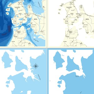 Digital File PDF, SVG Fidalgo Island Washington Bathymetric Depth ...