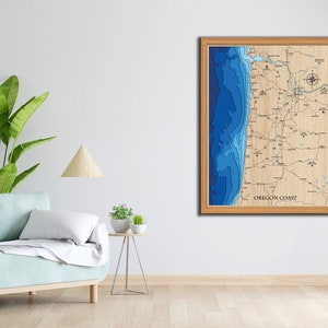 Digital File PDF, SVG - Oregon Coast or Bathymetric Depth Layers SVG ...