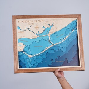 Digital File PDF, SVG - St George Island Florida Bathymetric Depth ...