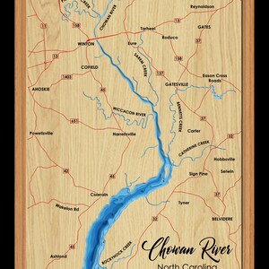 Digital File PDF, SVG - Chowan River North Carolina Map, Bathymetric ...