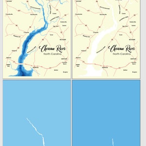 Digital File PDF, SVG - Chowan River North Carolina Map, Bathymetric ...