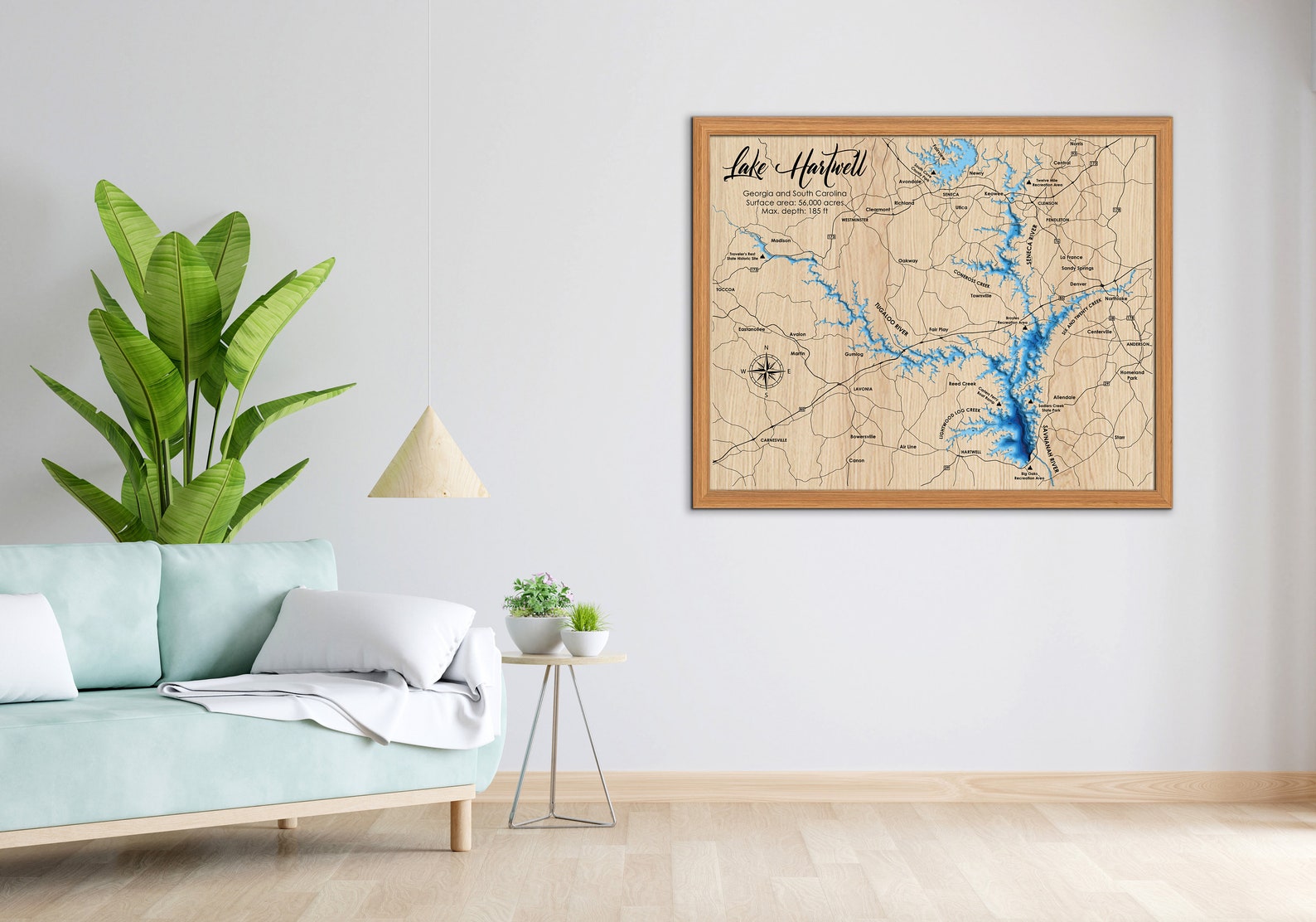 Digital File PDF, SVG - Lake Hartwell Georgia South Carolina ...
