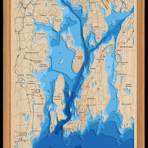 Digital File PDF, SVG - Newport Rhode Island , Bathymetric Depth Layers ...