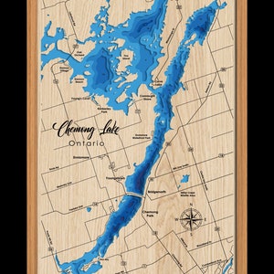 Digital File PDF, SVG - Chemong Lake Ontario, Bathymetric Depth Layers ...