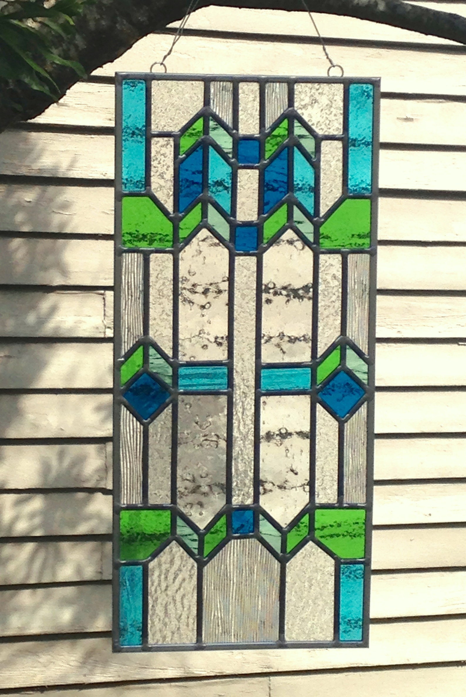 Craftsman Style, Frank Lloyd Wright-inspired, Stained Glass Panel - Etsy