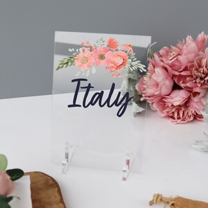 Acrylic Wedding Table Names | Personalised Table Names or Numbers ...