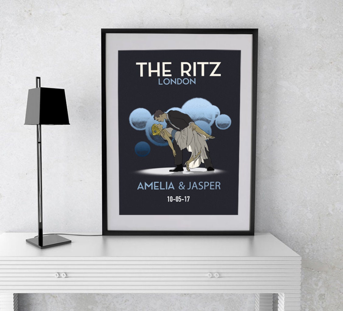 Personalised Vintage Wedding Poster | Customised Retro Style Wedding ...