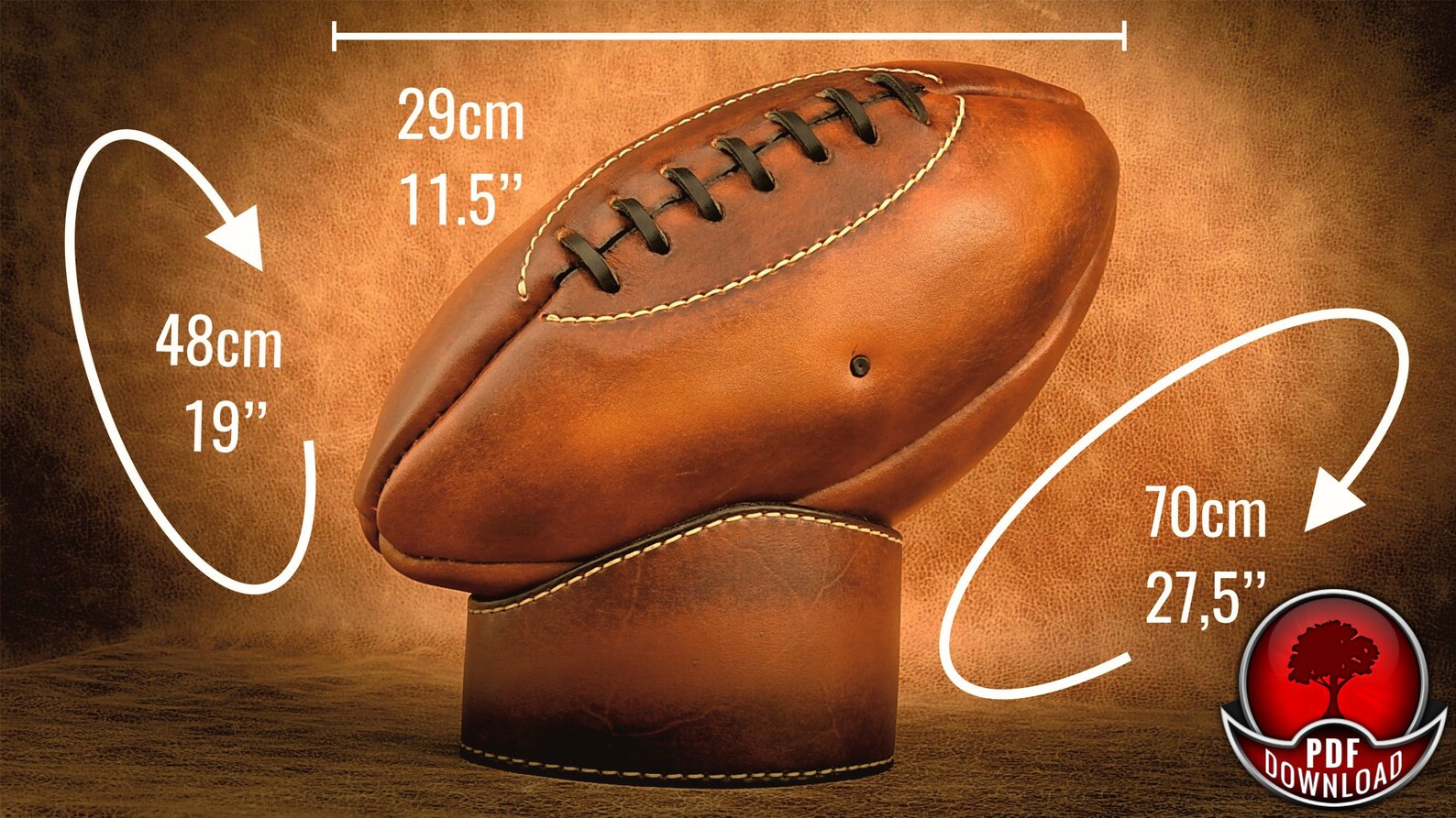 Vintage Rugby Ball-decorative Version Pattern & Video Tutorial | Etsy