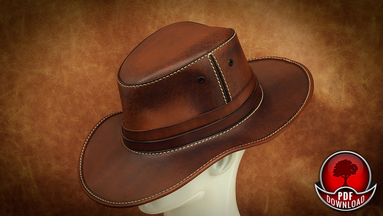 Leather Hat Pattern / Templates Video Tutorial PDF Files Hat | Etsy