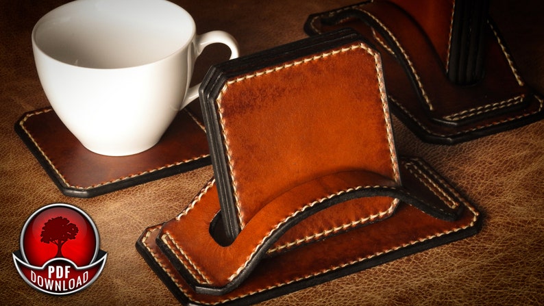 Leather Coaster Set / Pattern PDF/ Templates / Digital - Etsy 日本
