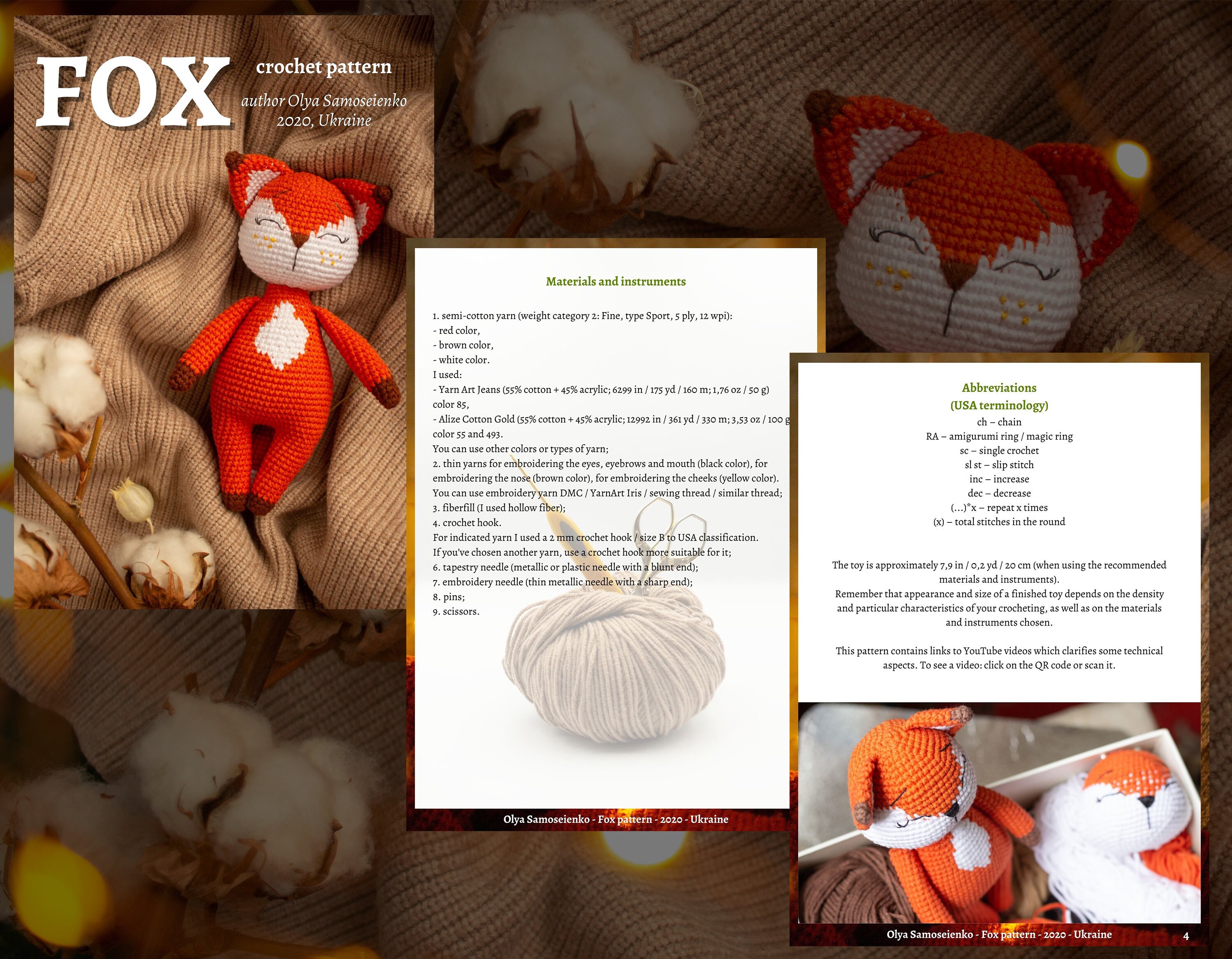 Crochet Fox Stuffed Animal Pattern Fox Amigurumi Pattern - Etsy