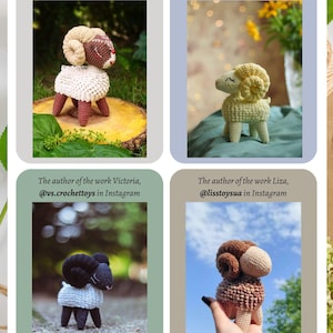 Ram Amigurumi Pattern, Crochet Sheep/lamb/aries Pattern ENG, UKR, GER ...