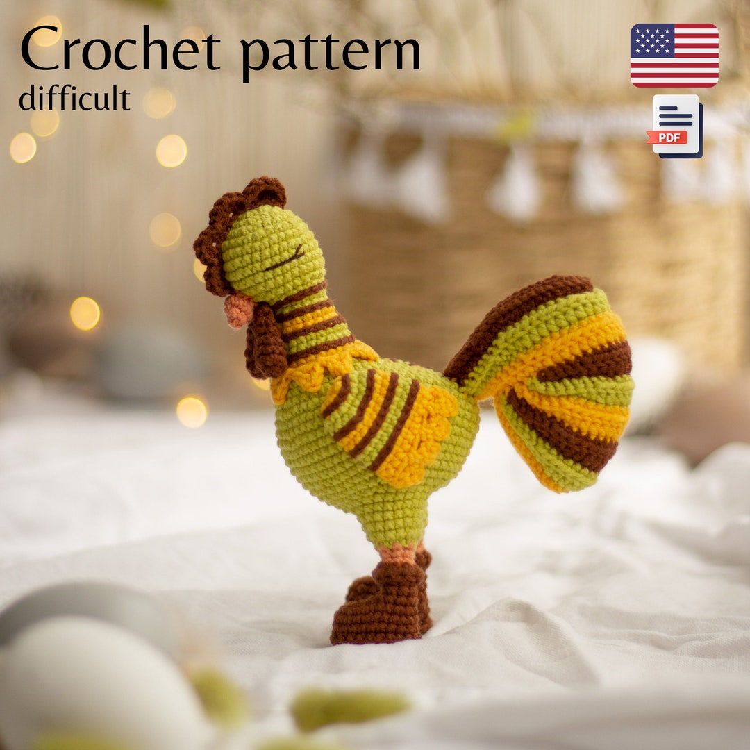 Rooster Amigurumi Pattern, Bird Crochet Pattern, Chicken Amigurumi PDF ...