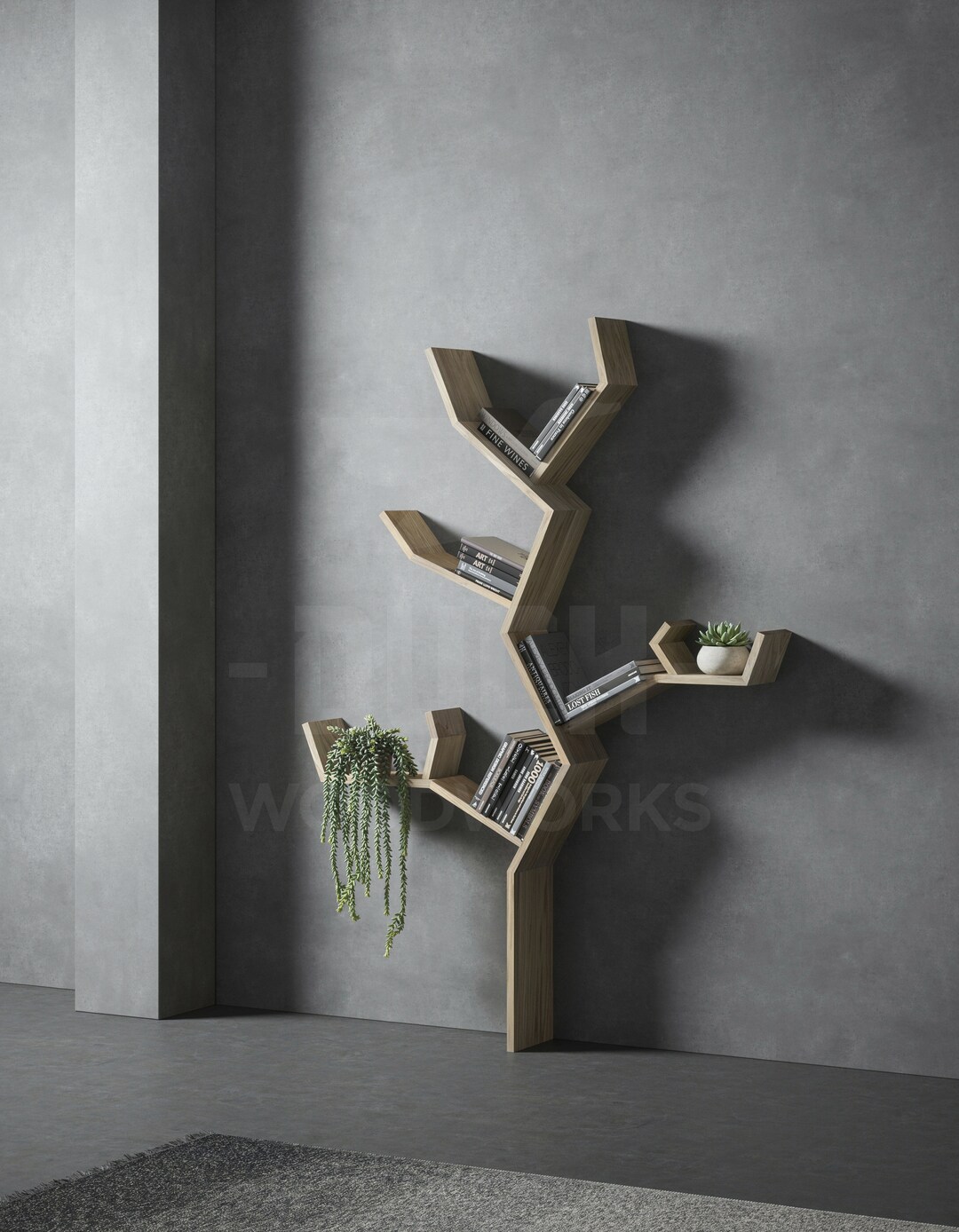 Tree Shelf, Oak Tree Shelf, Tree Shelves, Oak Shelves, Bookshelf ...