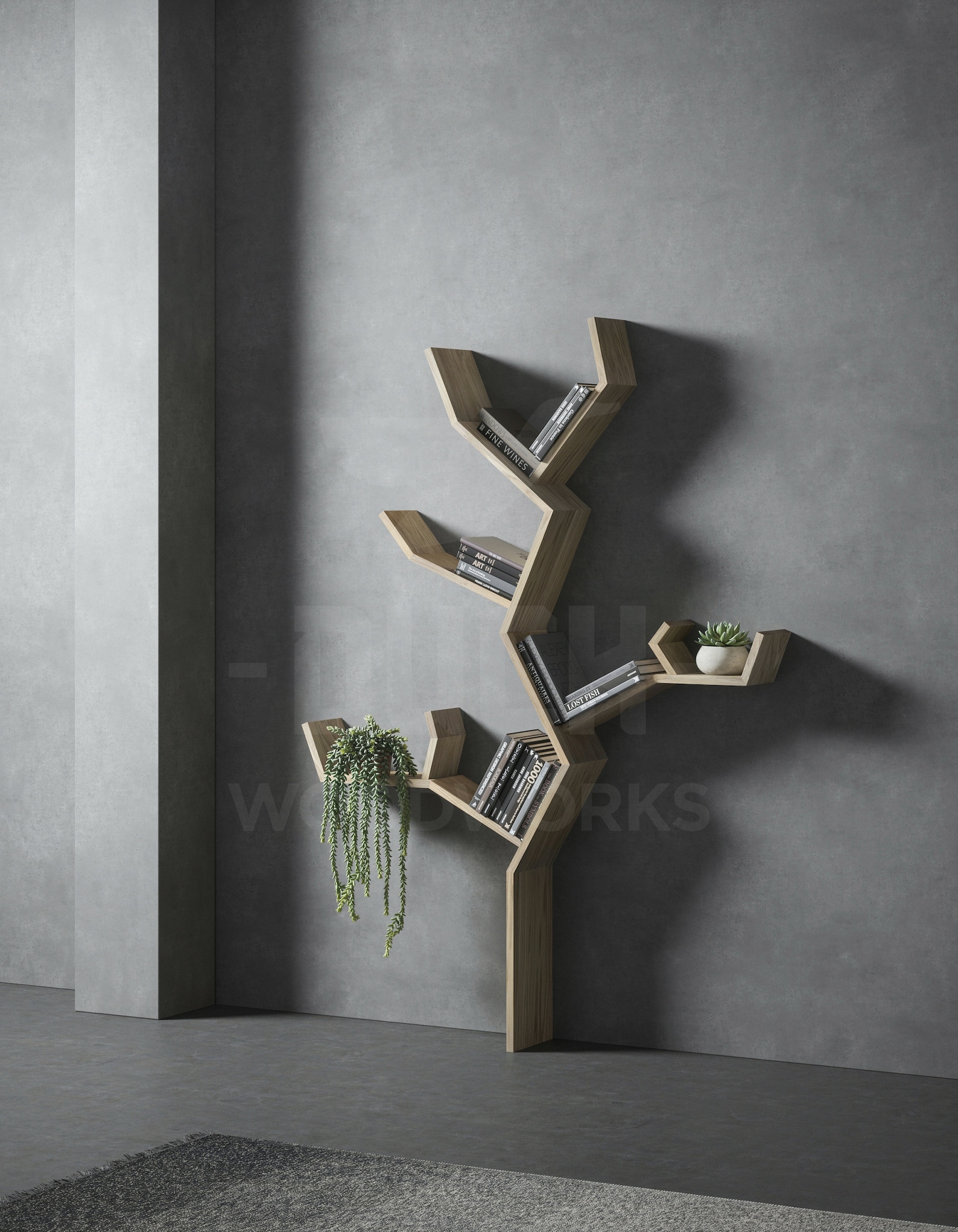 Tree Shelf Oak Tree Shelf Tree Shelves Oak Shelves - Etsy