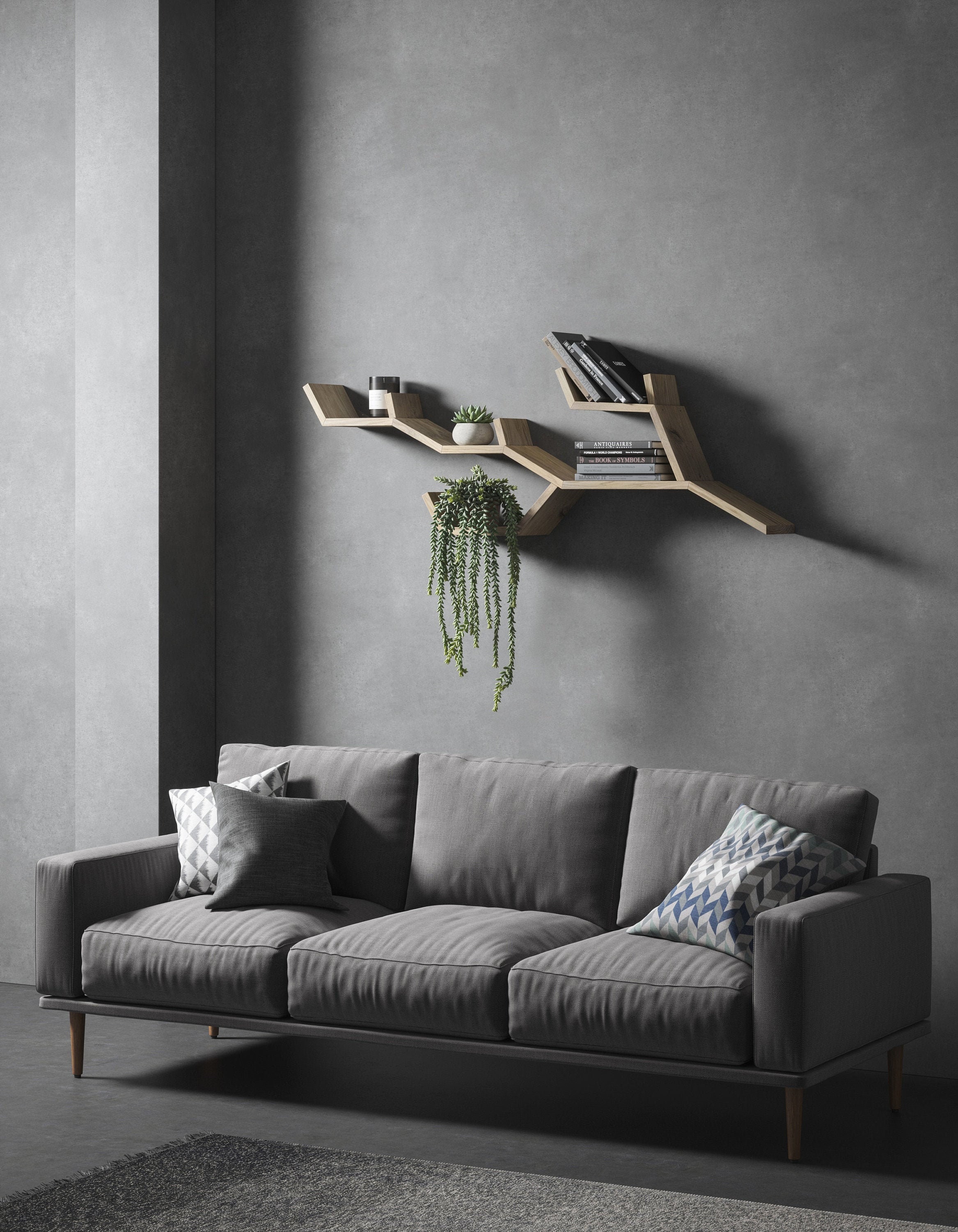 Tree Branch Shelf Branch Shelf Tree Shelf Oak Shelf - Etsy