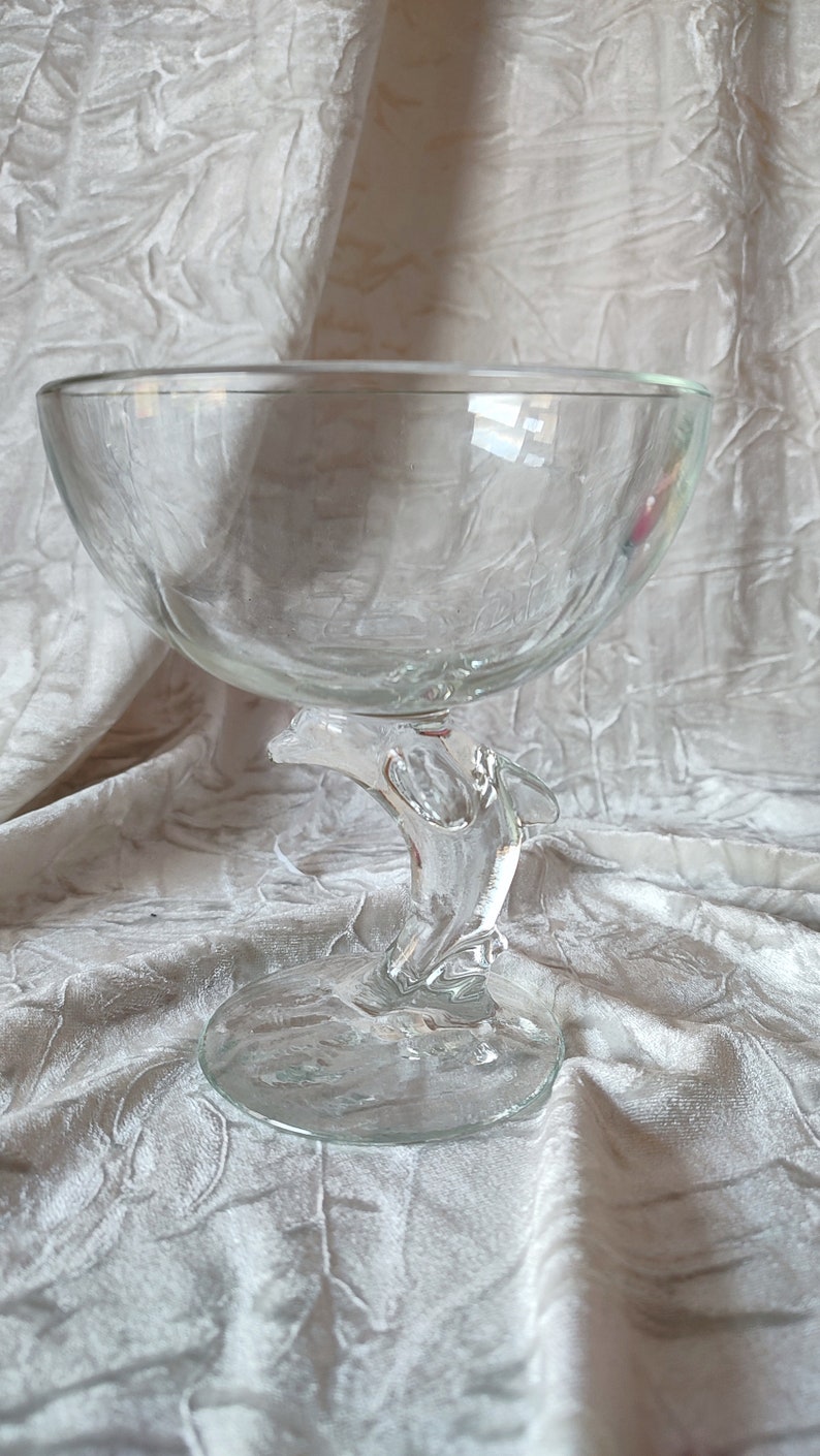 Sea Symphony: Glass Chalice With Dolphin Foot for Magical Potions Altar ...