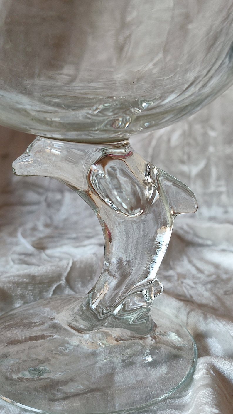Sea Symphony: Glass Chalice With Dolphin Foot for Magical Potions Altar ...