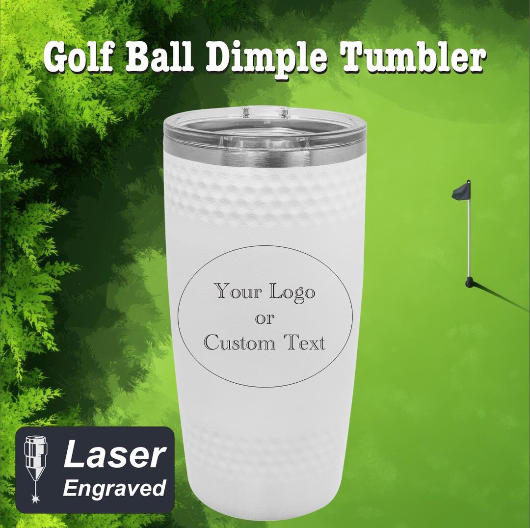 Golf Ball Dimple Tumbler Laser Engraved With Your Logo or Text, Golf ...