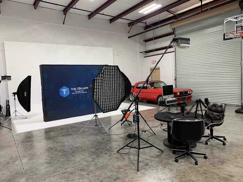 Custom Full Color 8ft X 7.5ft Backdrop With End Caps Podcasts, Farmers ...