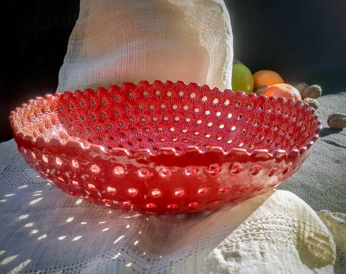 Ceramic Fruit Bowl Red Bowl Home Decor Pottery Serving - Etsy