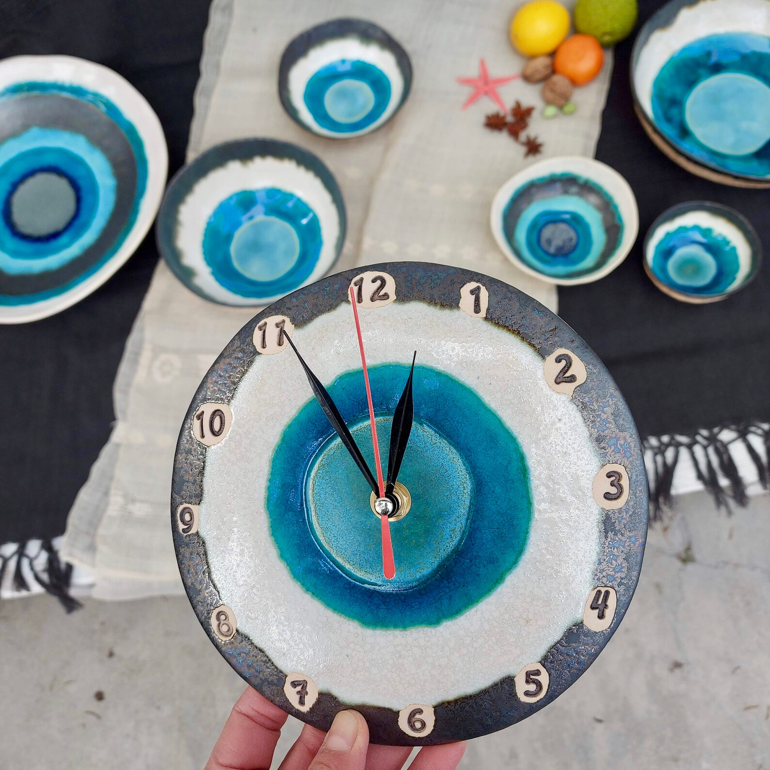 Unique Ceramic Clock Hand Made Pottery Clock Gift Home | Etsy