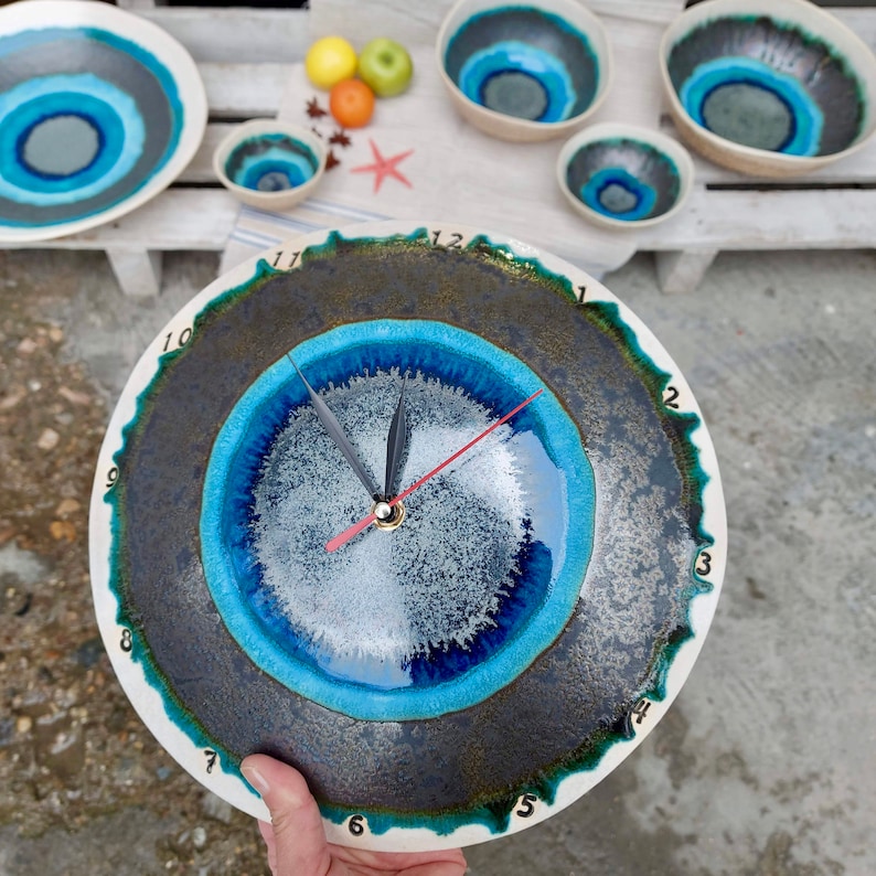 Unique Clock Art Clock Ceramic Clock Wall Round Clock - Etsy
