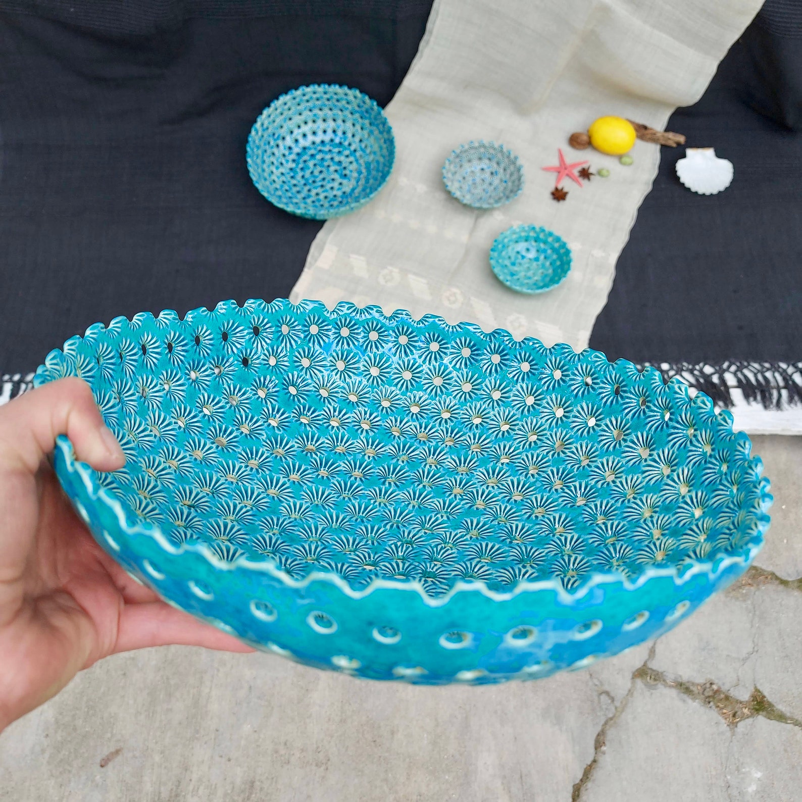 Blue Art Ceramic Bowl Wedding Gift Handmade Ceramic Pottery | Etsy