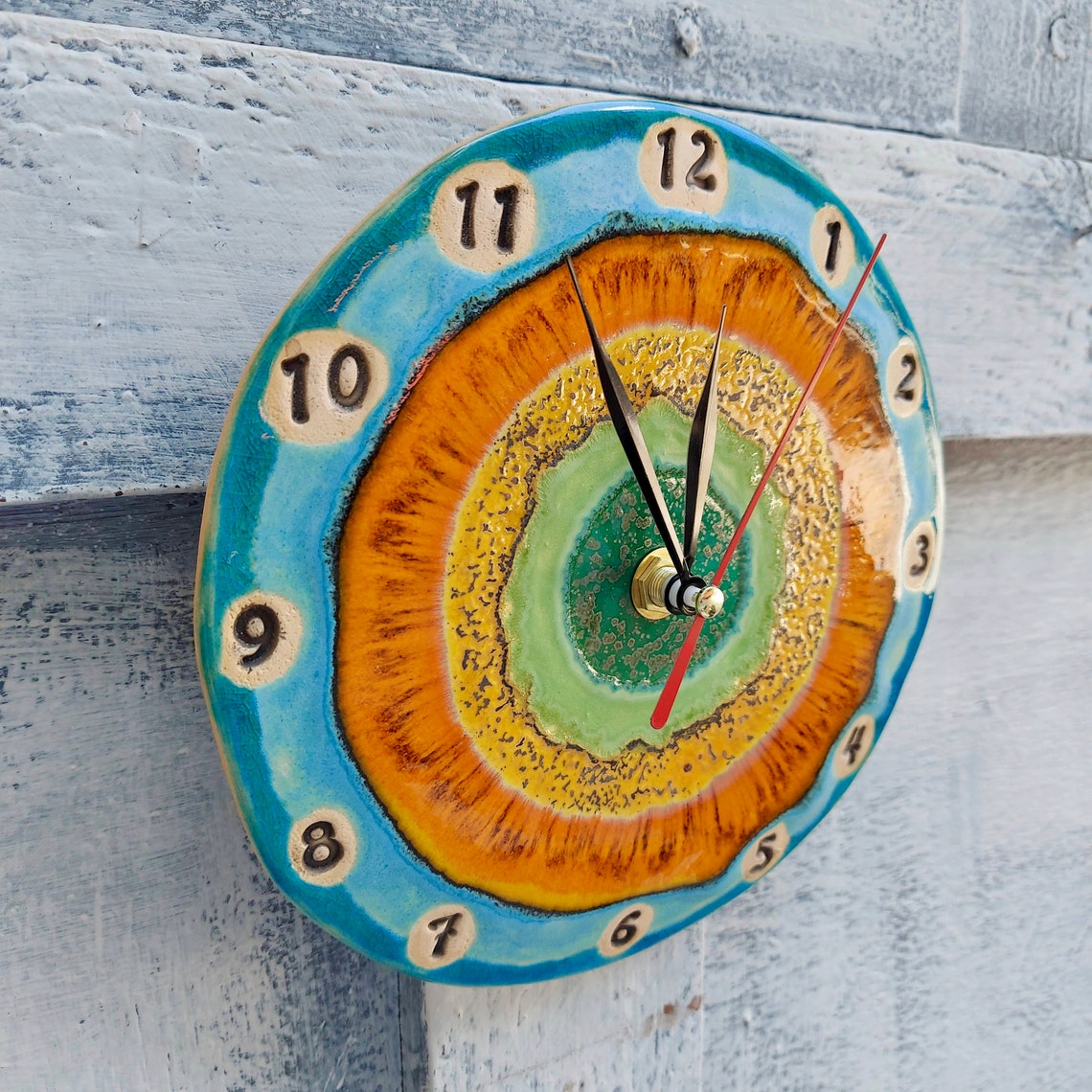Ceramic Clock Unique Art Clock Ceramic Wall Clock Handmade - Etsy