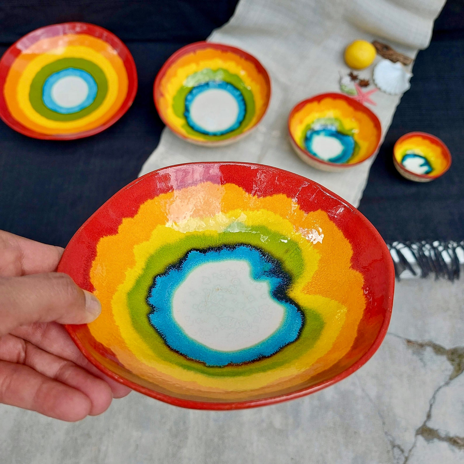 Ceramic Rainbow Plate Gift for Her Handmade Unique Bowl - Etsy