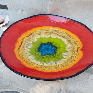 Red Wall Plate, Christmas Home Decor, Wall Ceramic, Unique Pottery ...